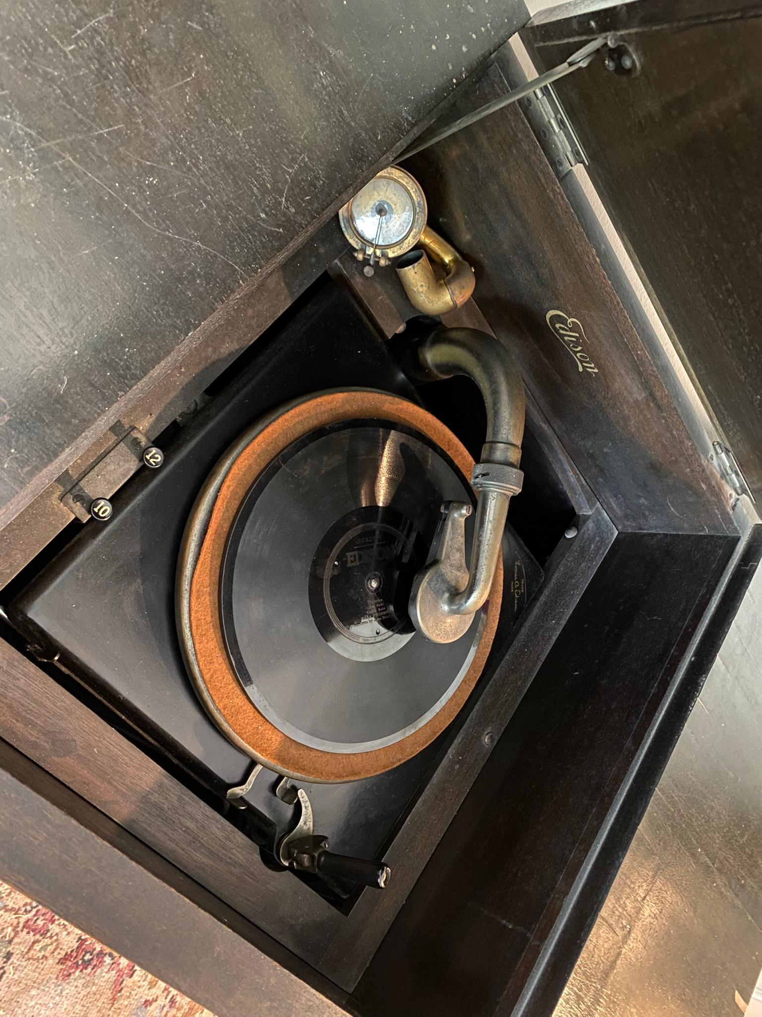 Lot 2203 - Vintage Large Painting Signed T. Bruno and Antique Edison ...