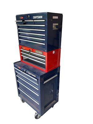 Lot 3077 - Tall Three Level Craftsman Toolbox with Tools | Burns ...