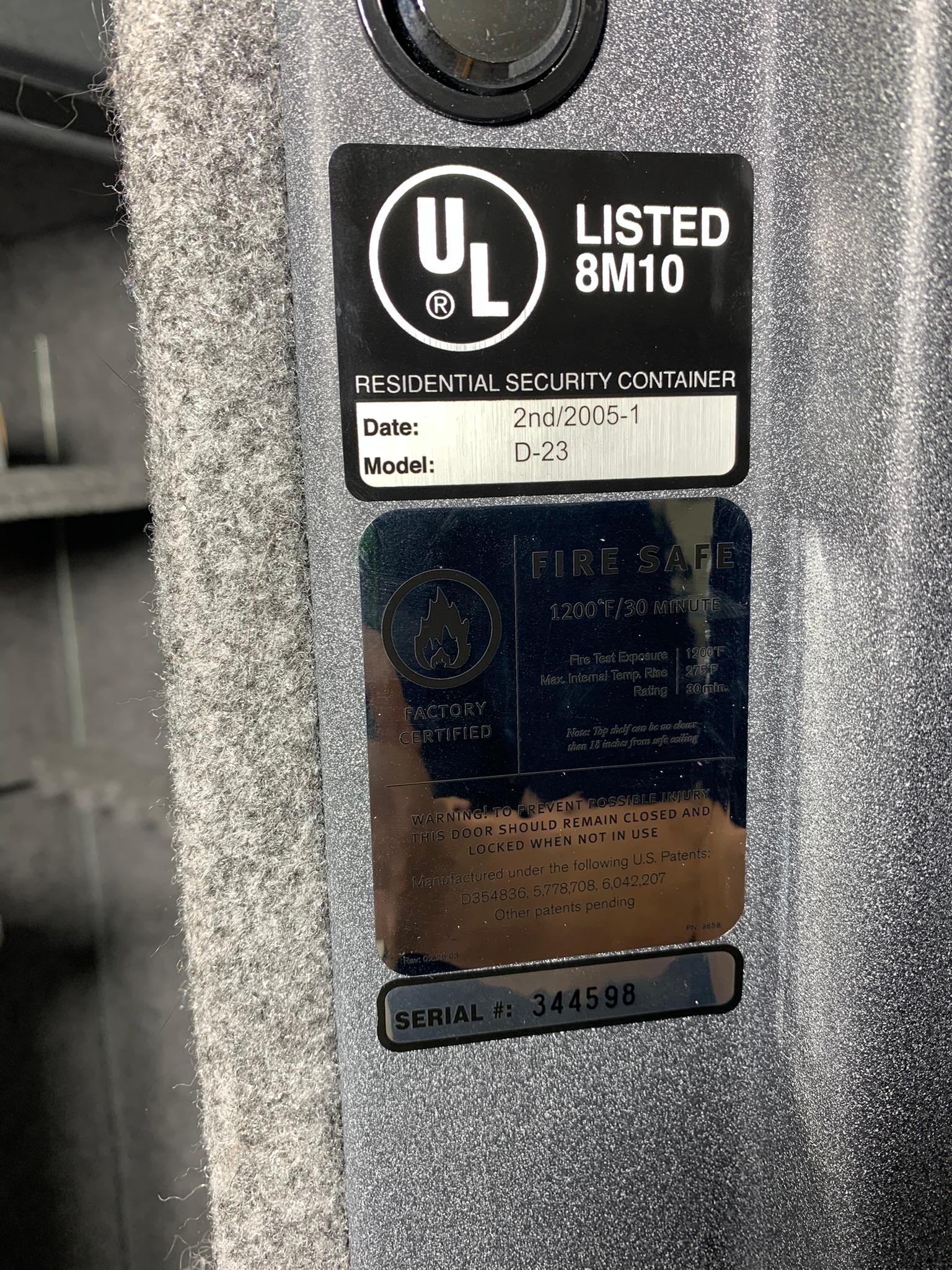 Lot 4009 - Timber Ridge Gun Safe Model D-23 Nice | Burns Auction ...