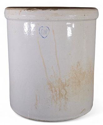 Lot 20271 - Large Stoneware Crock #12 in Heart | Burns Auction & Appraisal
