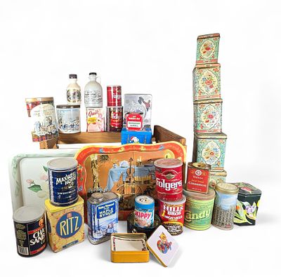 Lot 24665 - Vintage Collectible Metal Tins & Trays Lot - Folgers ...