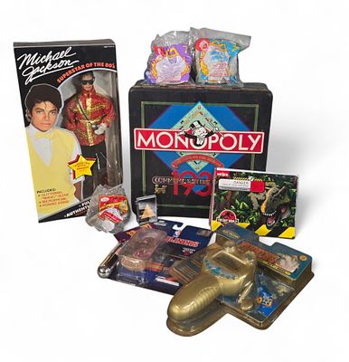 Lot 27372 - Michael Jackson Doll, Vintage Monopoly, Jurassic Park ...