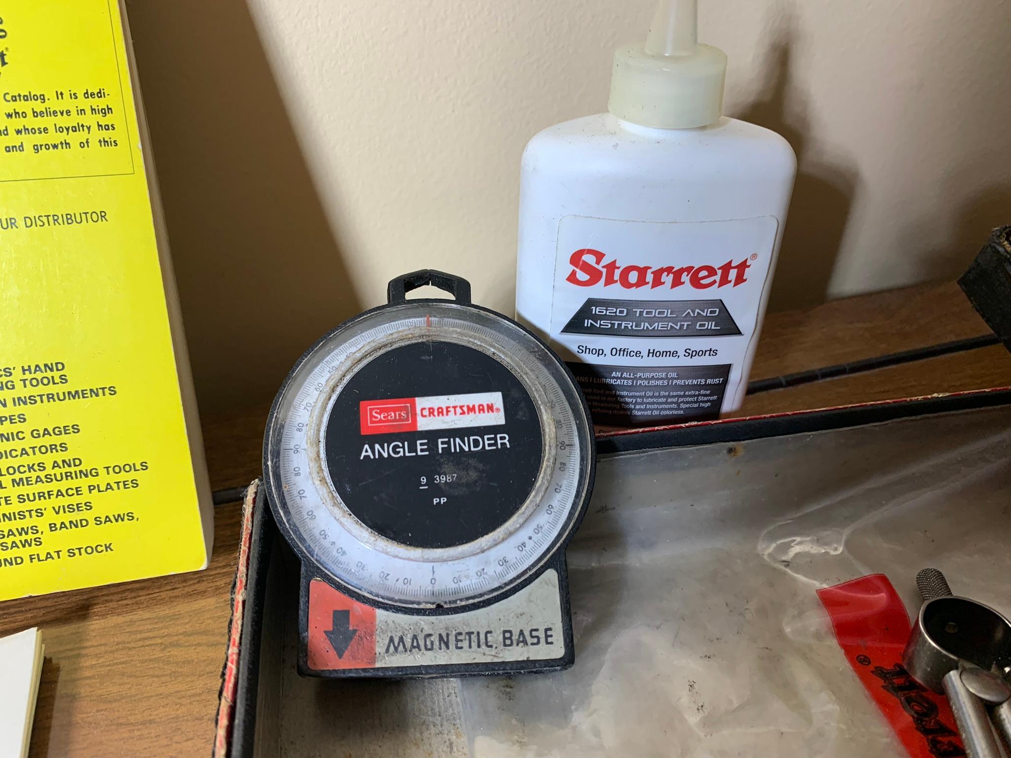 Lot 216 - Starrett Precision Tools & Gages Lot - Angle Finder, Hole Saw ...