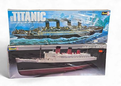 Lot 30213 - A Group of Revell RMS Titanic 1/570 and Queen Mary Plastic ...