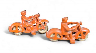 Lot 30969 - A Group of Hubley Cast Iron Motorcycle Cop Toys, circa ...