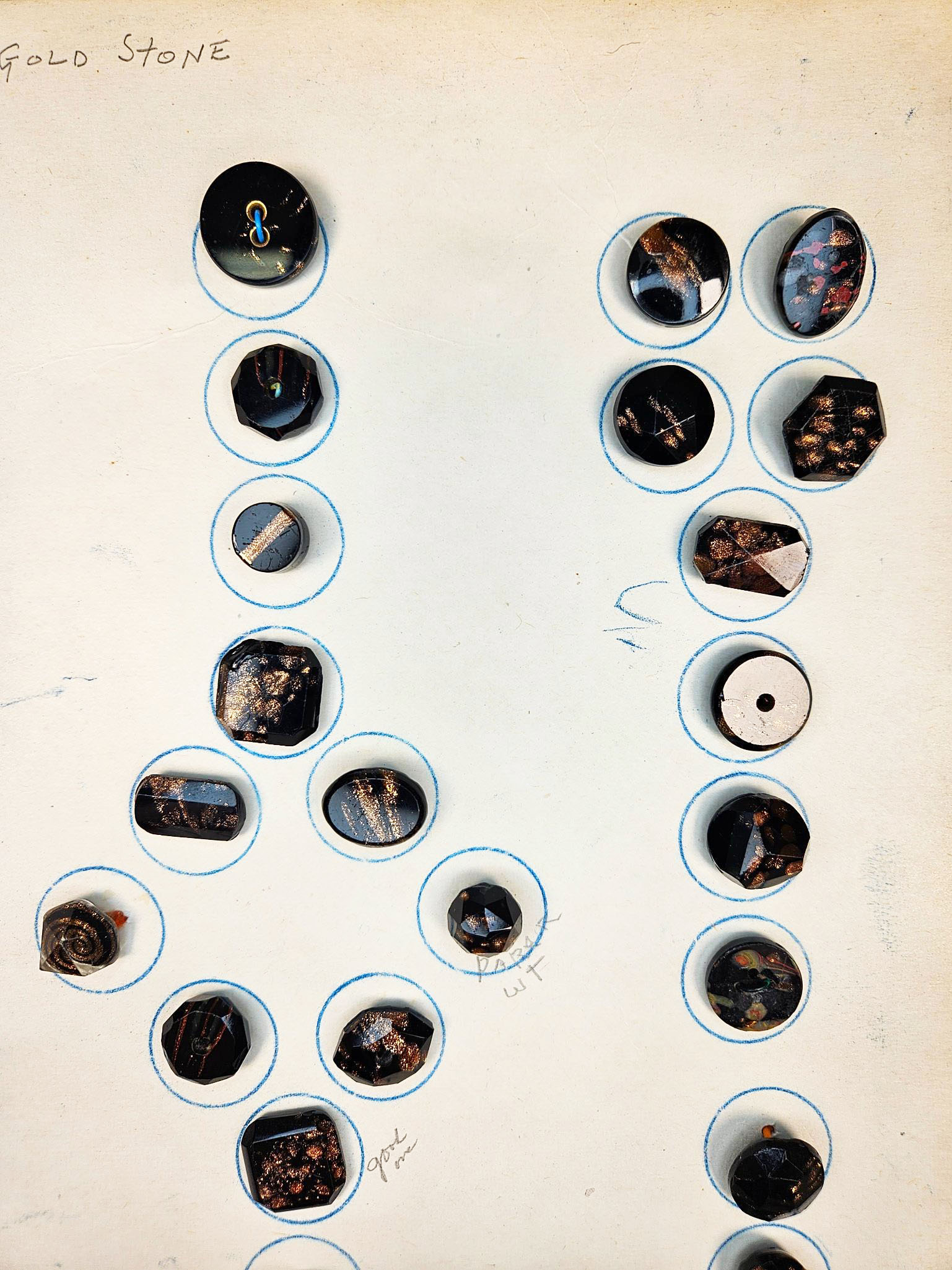 Lot 33058 - A Collection of Victorian Goldstone Aventurine and Black Glass Buttons on Display ...