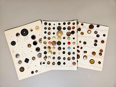 Lot 33084 - A Collection of Vintage and Antique Buttons, Mounted on ...