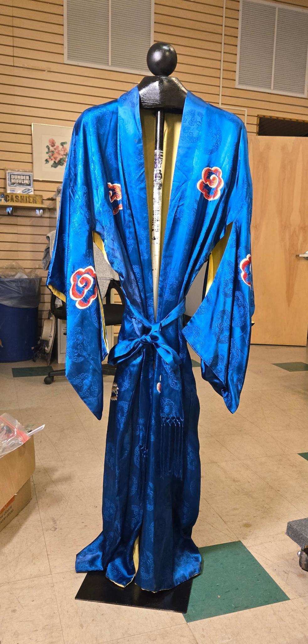 Lot 35443 - A Vintage Japanese Golden Dragon Hand Embroidered Silk ...