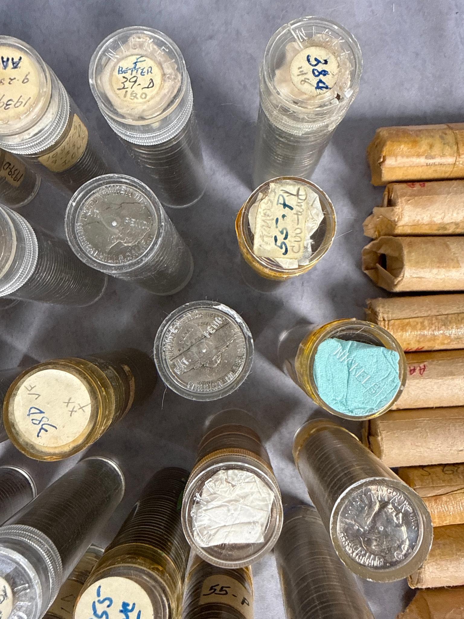 Lot 5118 - A group of Rolls and Tubes of US Jefferson Nickel coins ...