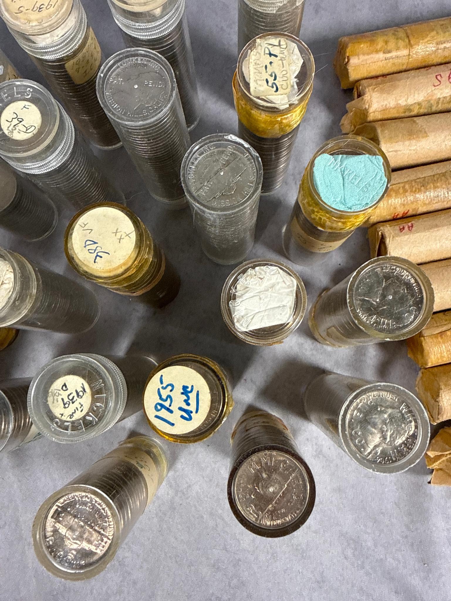 Lot 5118 - A group of Rolls and Tubes of US Jefferson Nickel coins ...