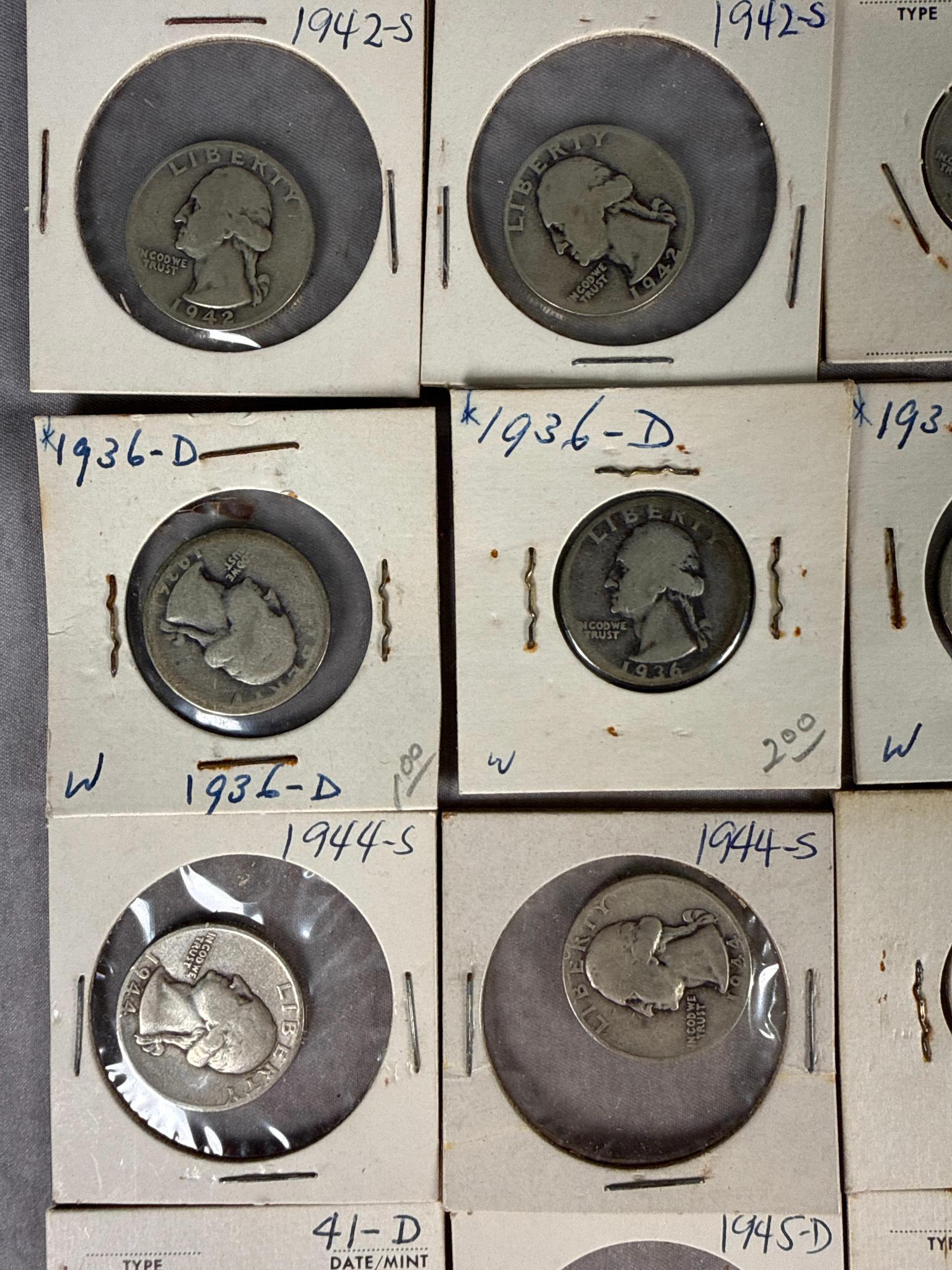 Lot 5169 - A Collection of 30 United States 90% Silver Washington ...