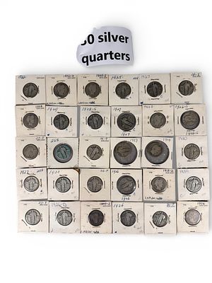 Lot 5170 - A Collection of 30 United States Silver Quarter Dollars ...