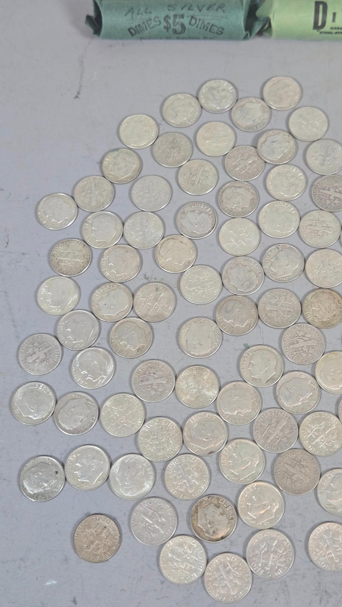 Lot 5196 - A collection of 100 Silver Dimes | Burns Auction & Appraisal