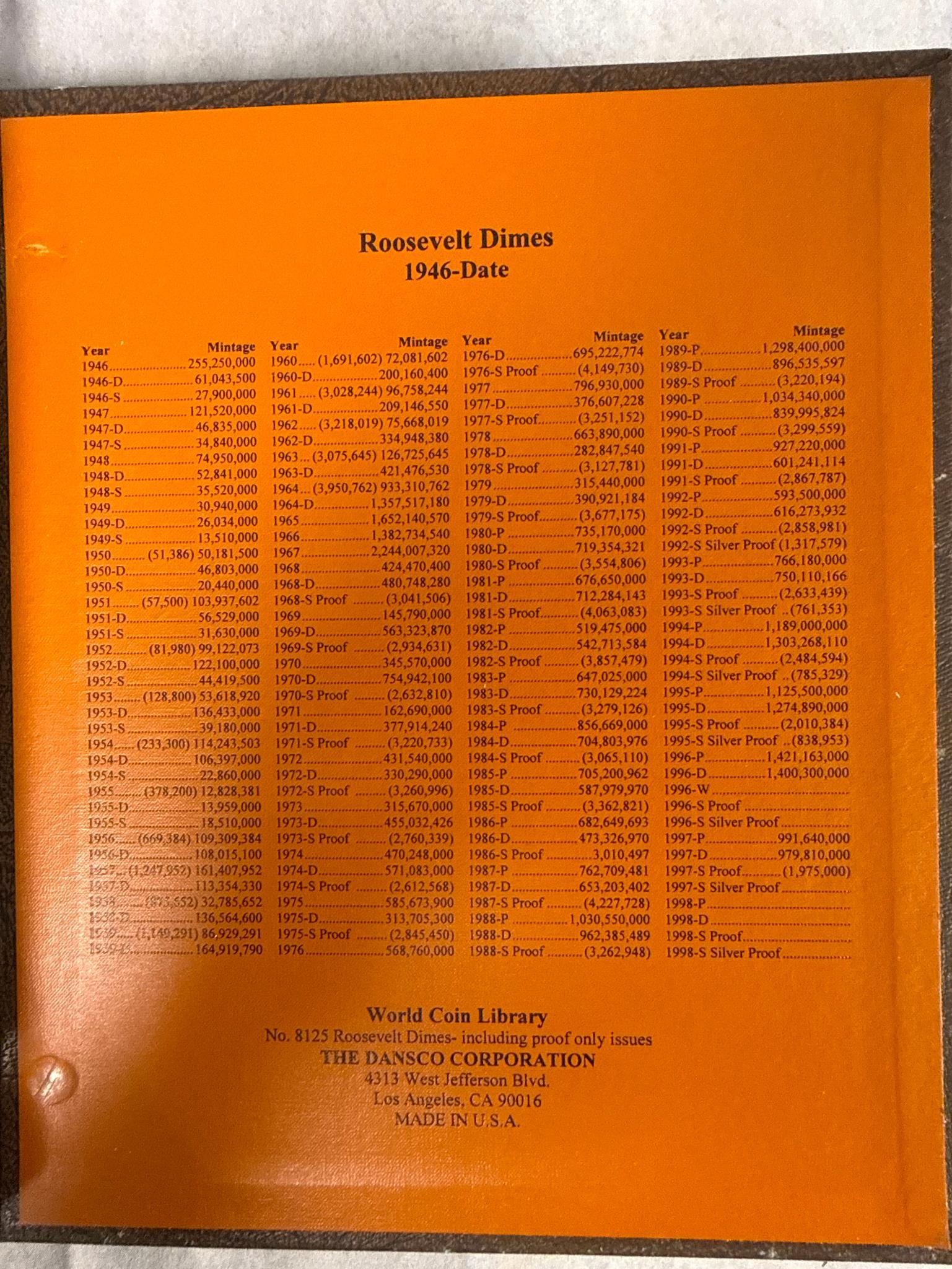 Lot 5372 - Dime Collection Album Including Proof & Silver Dimes | Burns ...