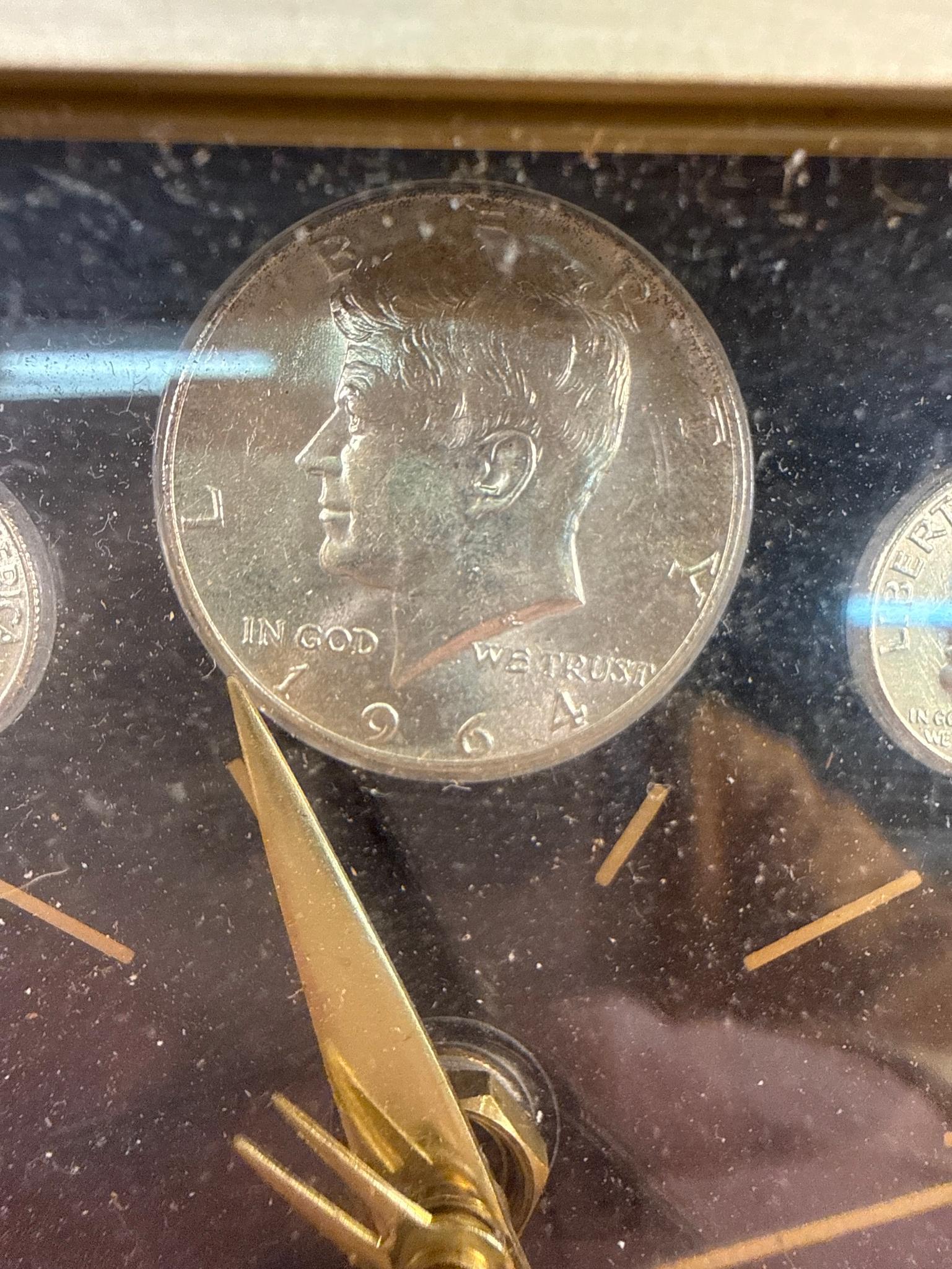 Lot 5484 - Vintage Ambassador Numismatic Coin Clock, Last US Silver ...
