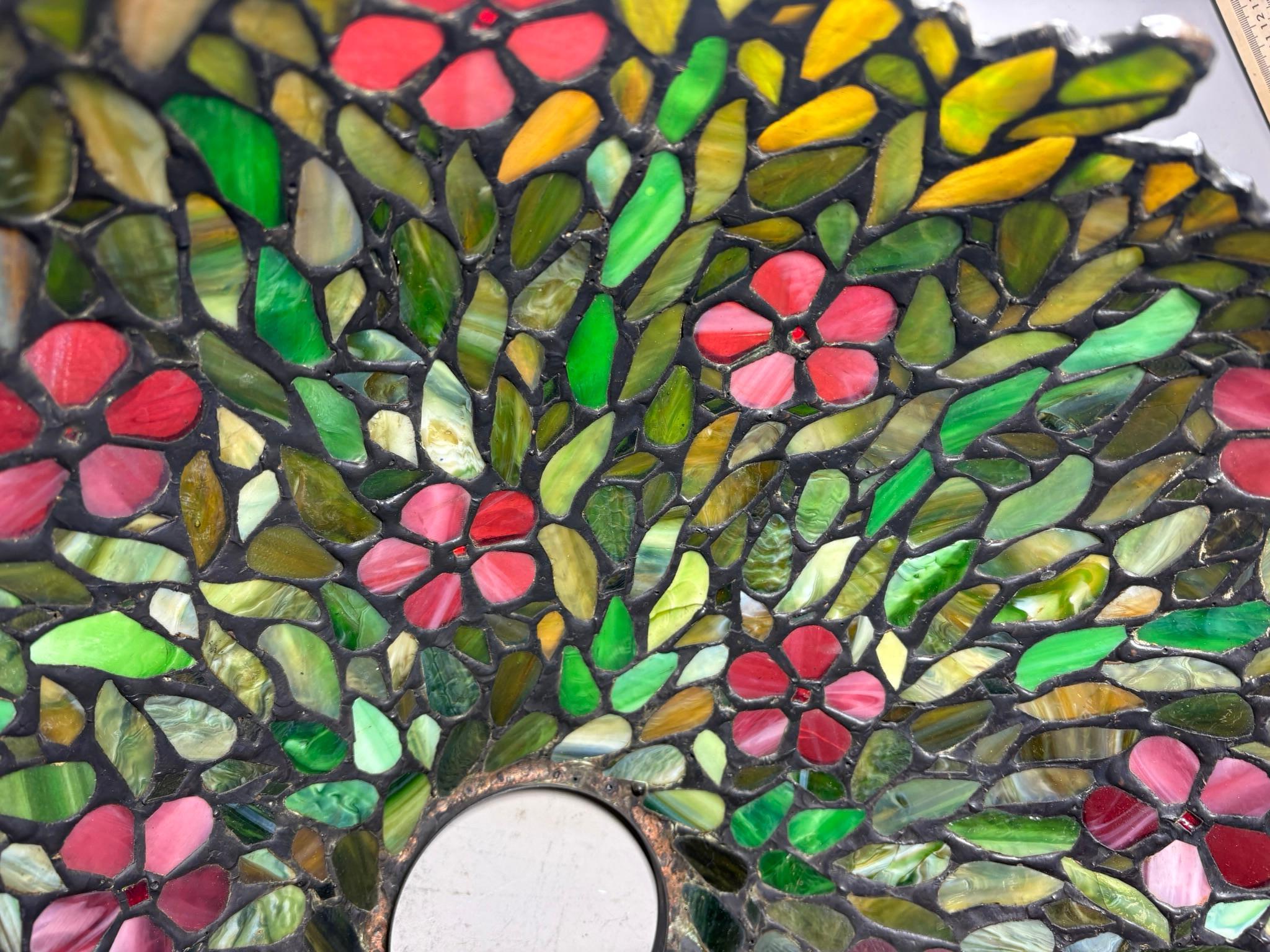 Lot 5199K - Early 20th c. Stained Glass Lamp Shade Copper Foil ...