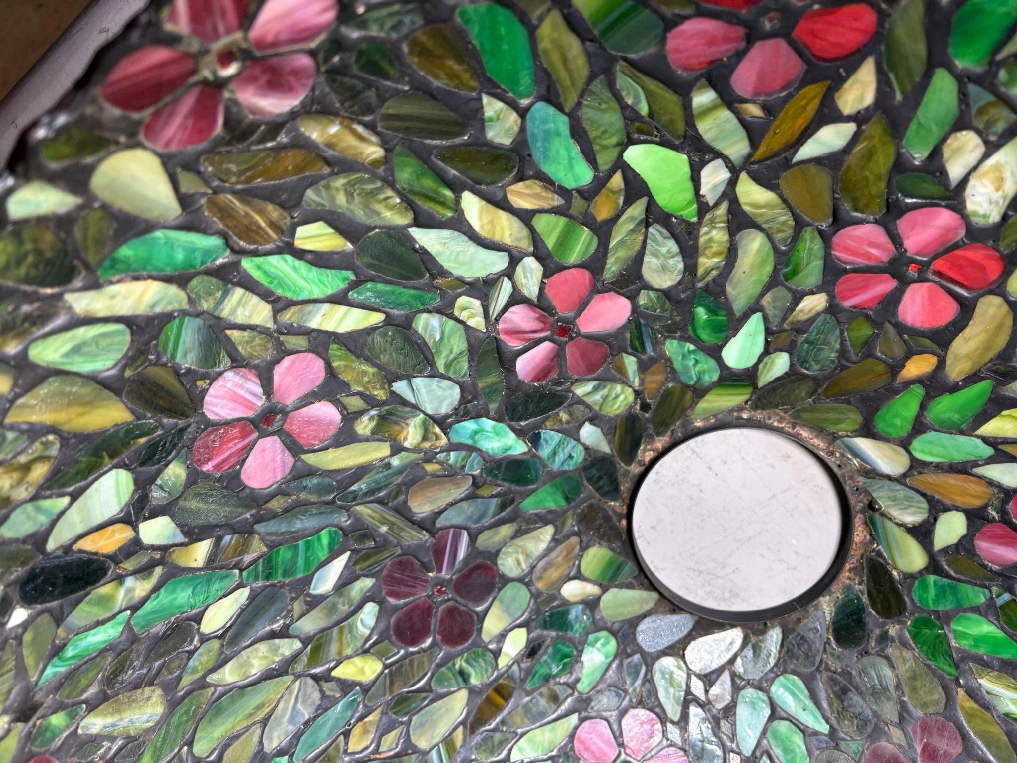 Lot 5199K - Early 20th c. Stained Glass Lamp Shade Copper Foil ...