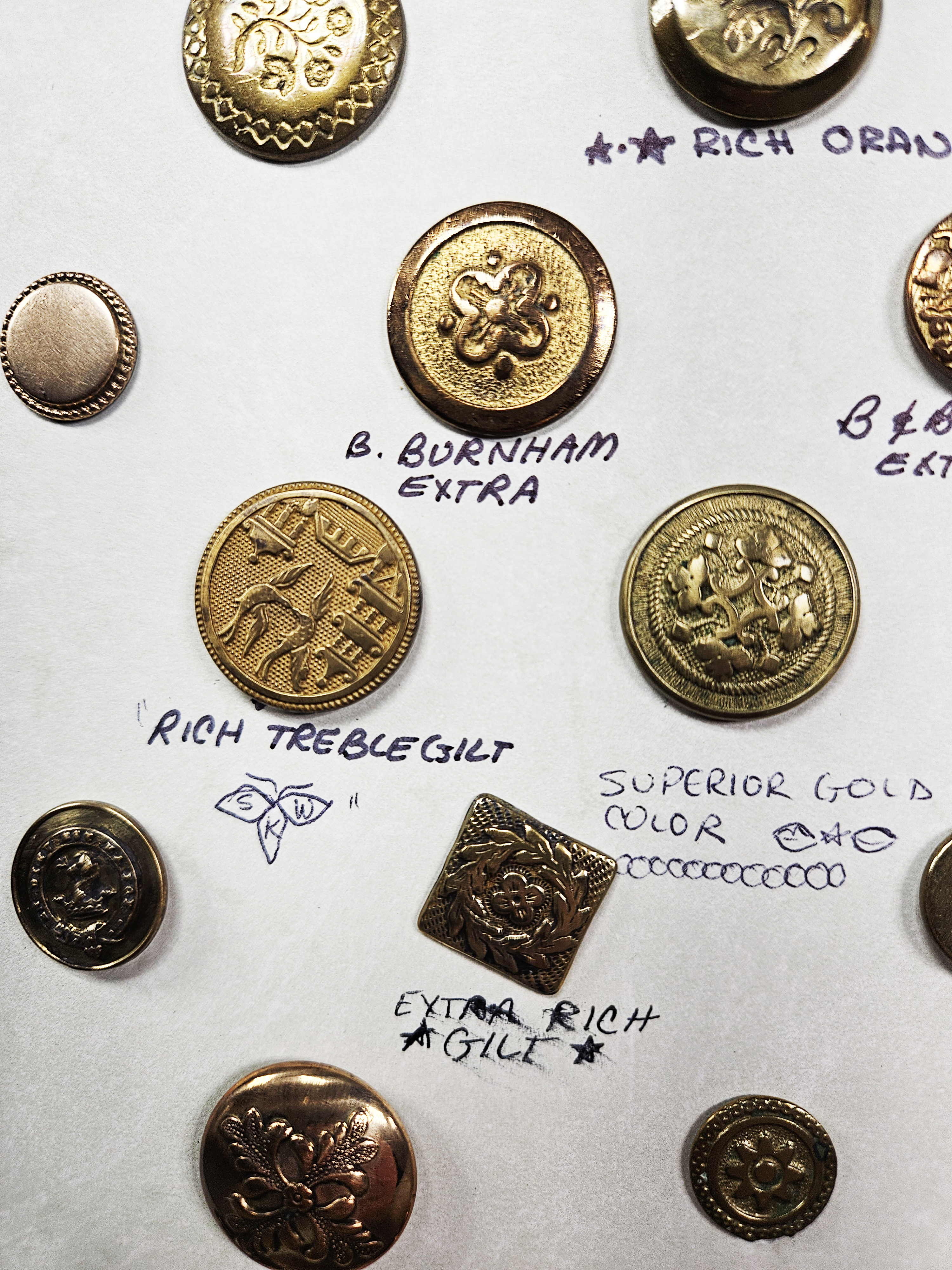 Lot 2080 - A Collection of Antique Golden Age Type Gilt Metal Buttons ...