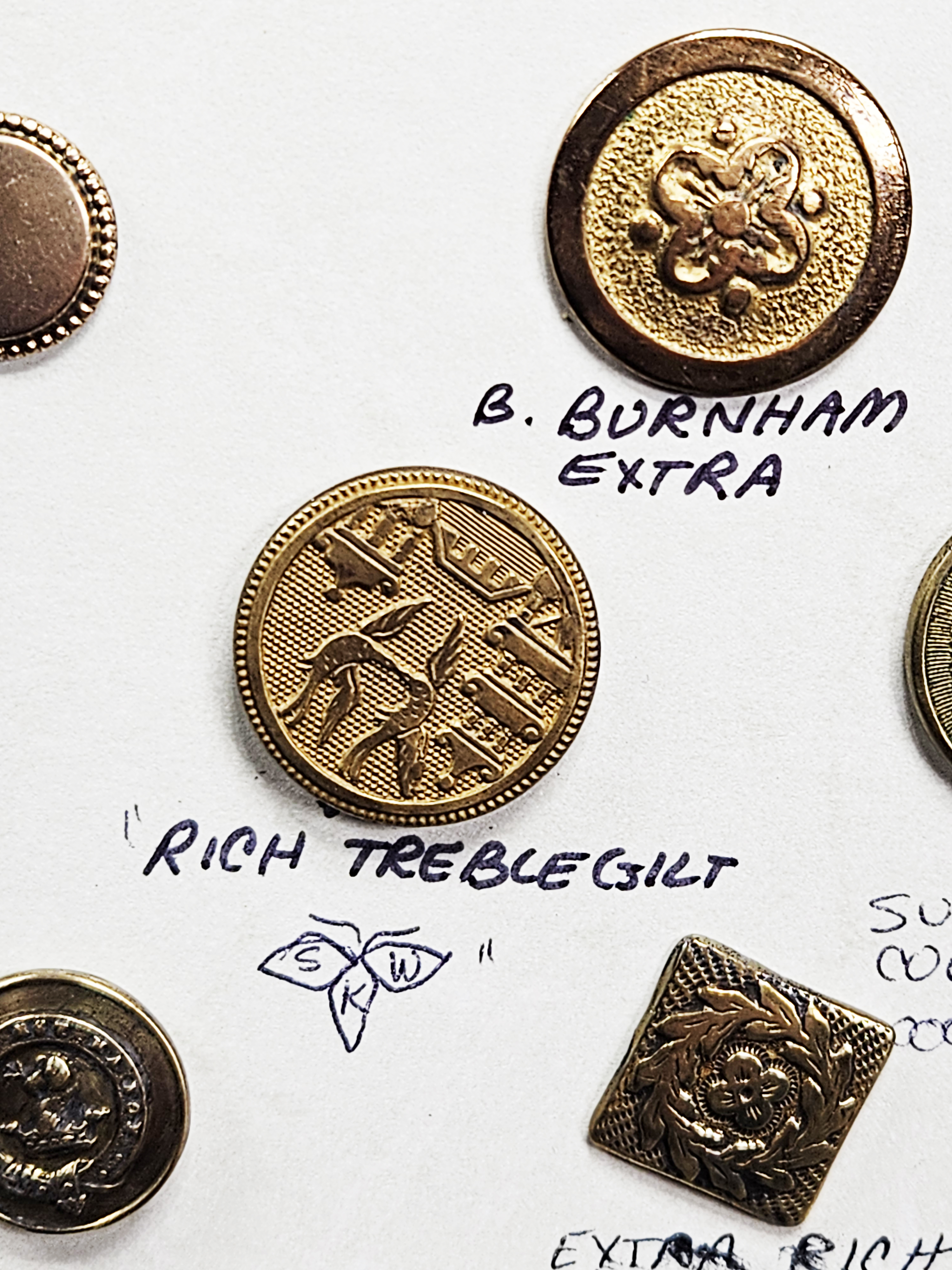 Lot 2080 - A Collection of Antique Golden Age Type Gilt Metal Buttons ...