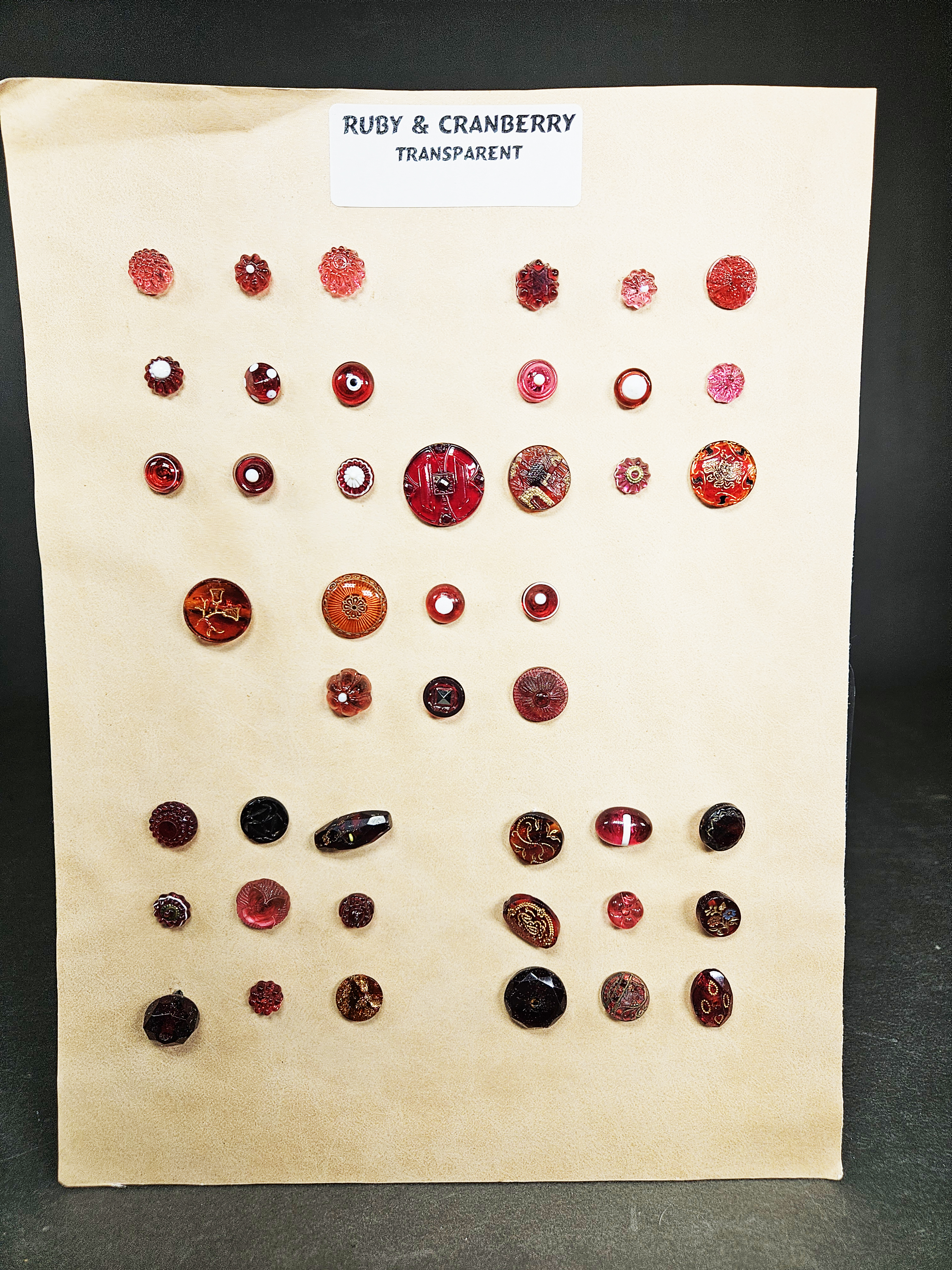Lot 2177 - A Collection of Division I Ruby and Cranberry Glass Buttons ...