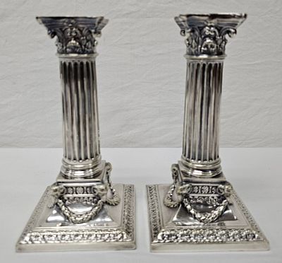 Lot 28 - Martin Hall & Co Sterling Silver Candle Sticks - Cagle Auction Co.