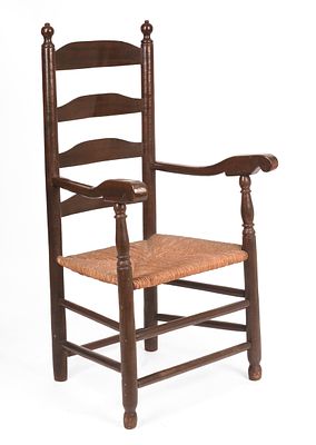 Lot 27 - 18th Century New England Ladder Back Armchair. | Casco Bay ...