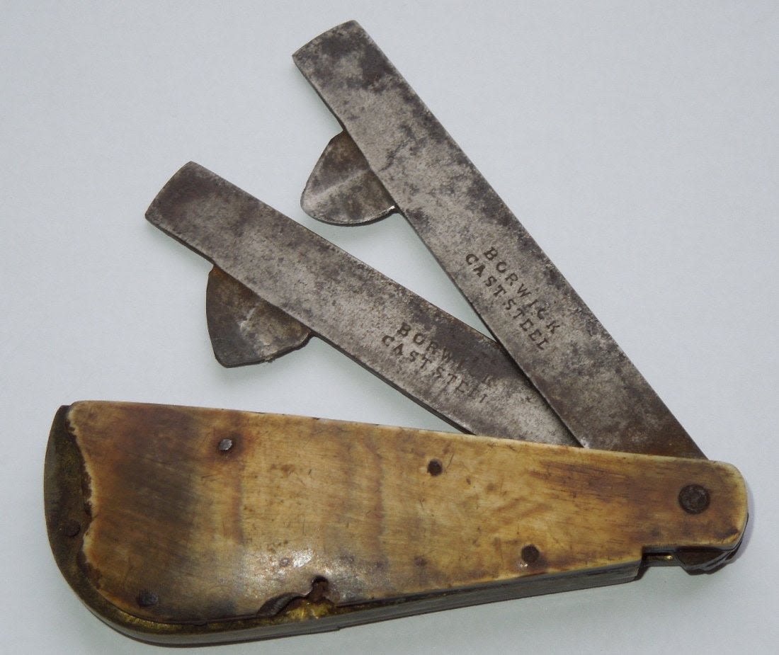 Lot 6A - Civil War Bloodletter Fleam 2 Blade Surgical Tool Horn | CNY ...