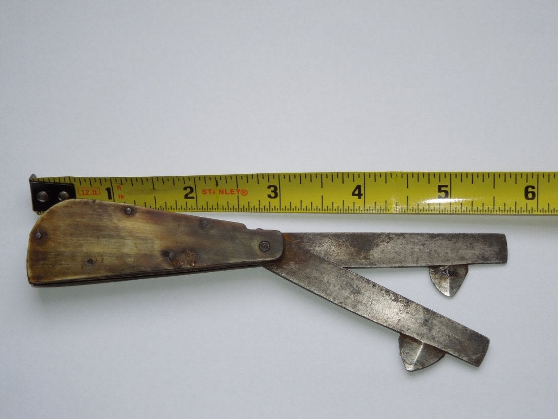 Lot 6A - Civil War Bloodletter Fleam 2 Blade Surgical Tool Horn | CNY ...