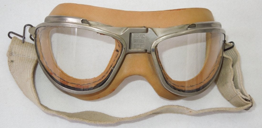 Lot 38 – WWII USAAF Flying Goggles Type B-7 USAC – CNY Militaria