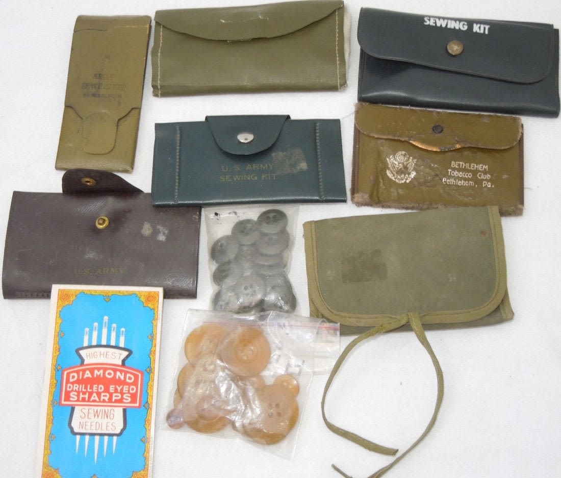 Lot 50 – WWII Era Sewing Kits, Buttons and Needles Lot #1 – CNY Militaria