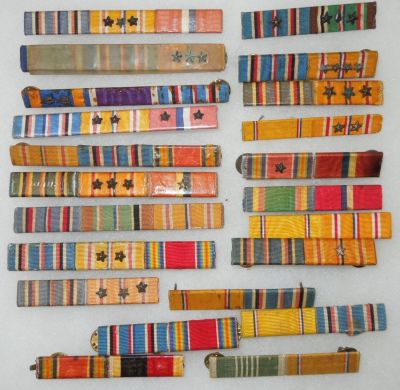 Lot 62B - WWII USMC US Navy Wide & Army Ribbon Bars Lot | CNY Militaria