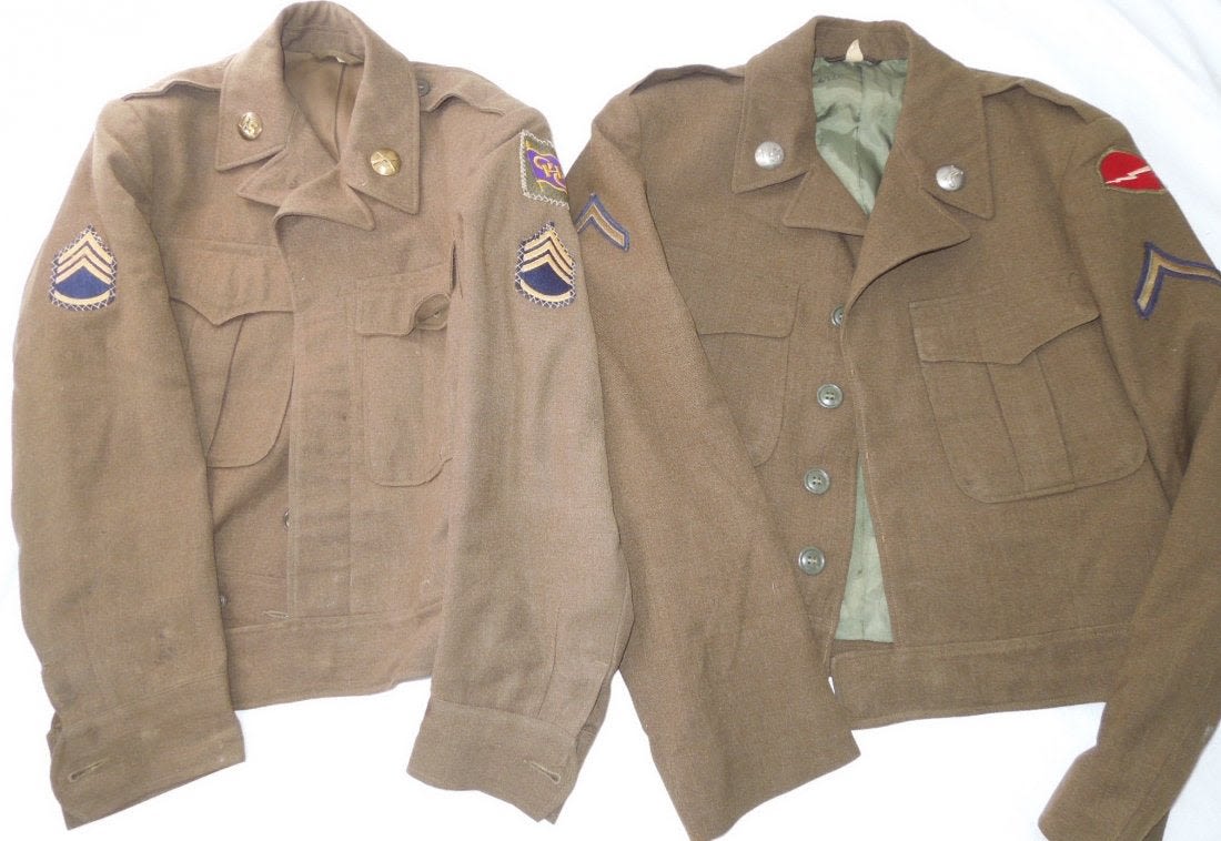Lot 89B - 1950s US Army Ike Uniform Jackets 78th Div & GHQ | CNY Militaria