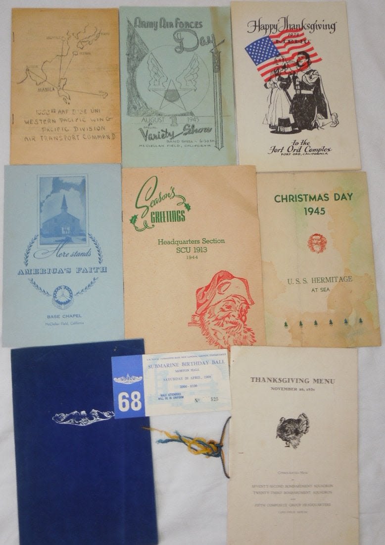 Lot 150 - 1920s - 1970s US Military Menu & Program Lot | CNY Militaria