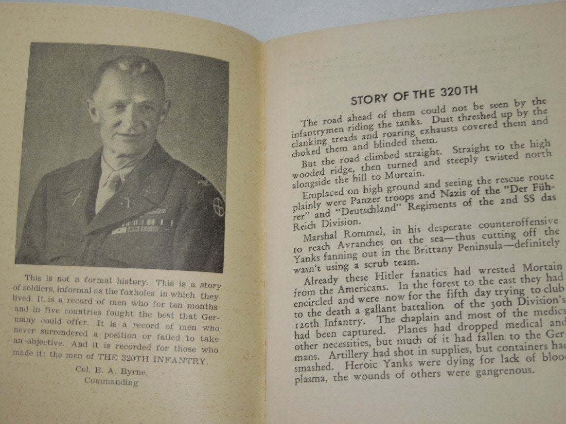 Lot 224 - US Army Story 320th Infantry Regiment Unit History Book | CNY ...