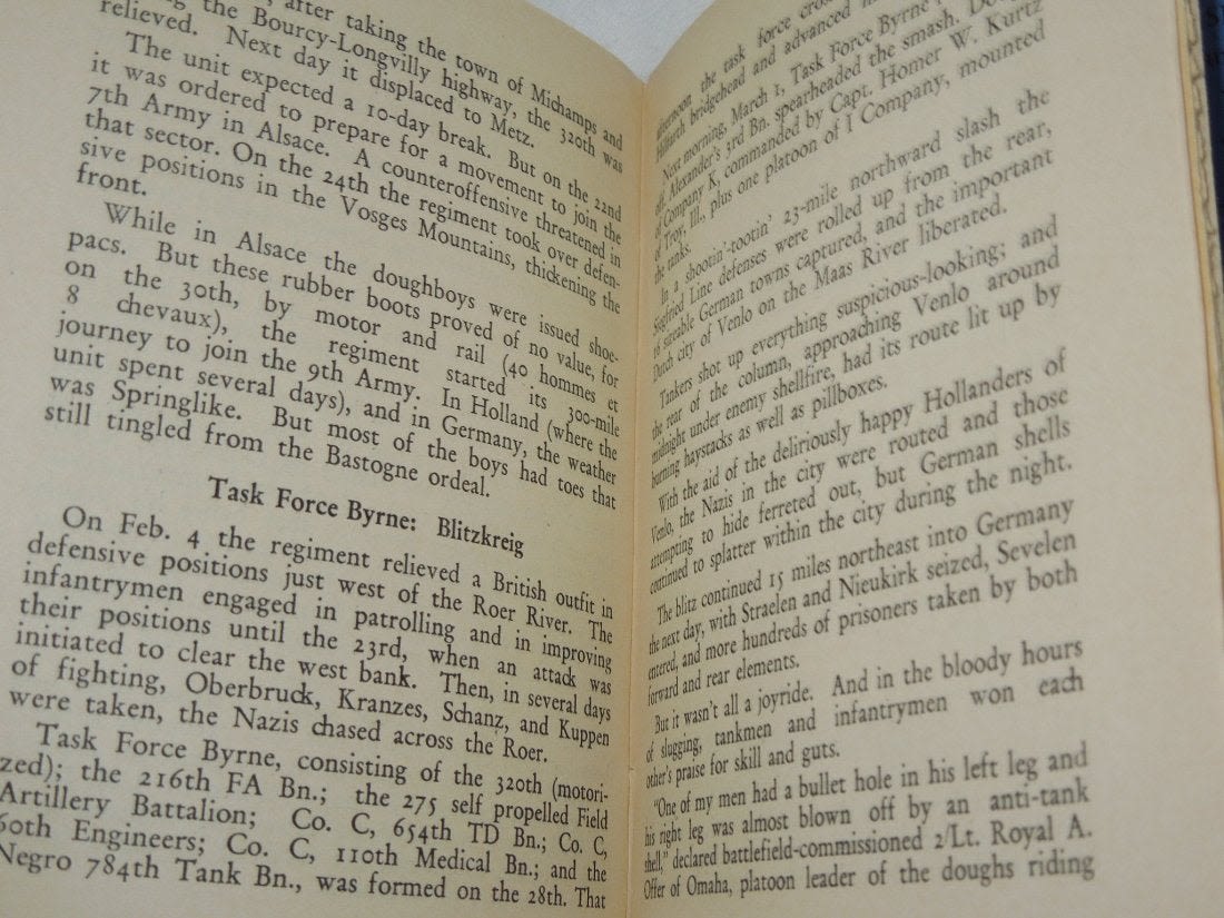 Lot 224 - US Army Story 320th Infantry Regiment Unit History Book | CNY ...