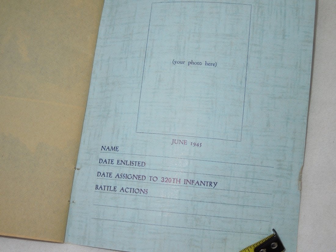 Lot 224 - US Army Story 320th Infantry Regiment Unit History Book | CNY ...