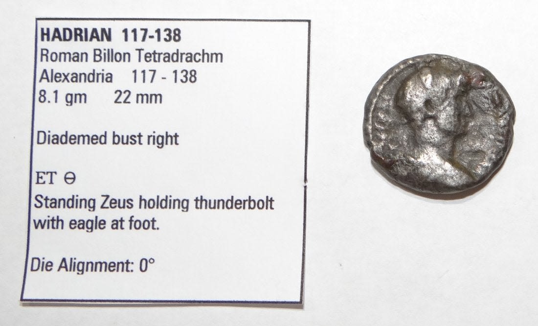 Lot 334 - HADRIAN Alexandria ET Zeus Neptune ? Ancient Roman Coin | CNY ...