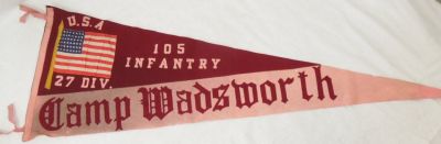 Lot 85 - WWI US 27th Div 105th Infantry Camp Wadsworth Pennant | CNY ...