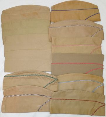 Lot 236 - WWII US Army Khaki Garrison Overseas Caps Lot | CNY Militaria