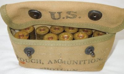 Lot 282 - WWII US Military Shotgun Ammo Pouch and Shells | CNY Militaria