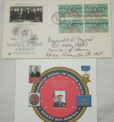 Lot 232 - Marine Corps Medal of Honor Signed Photo Foss FDC Myers | CNY ...