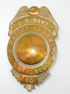 Lot 96A - WWII US Navy Master At Arms MAA USS Hancock Badge | CNY Militaria