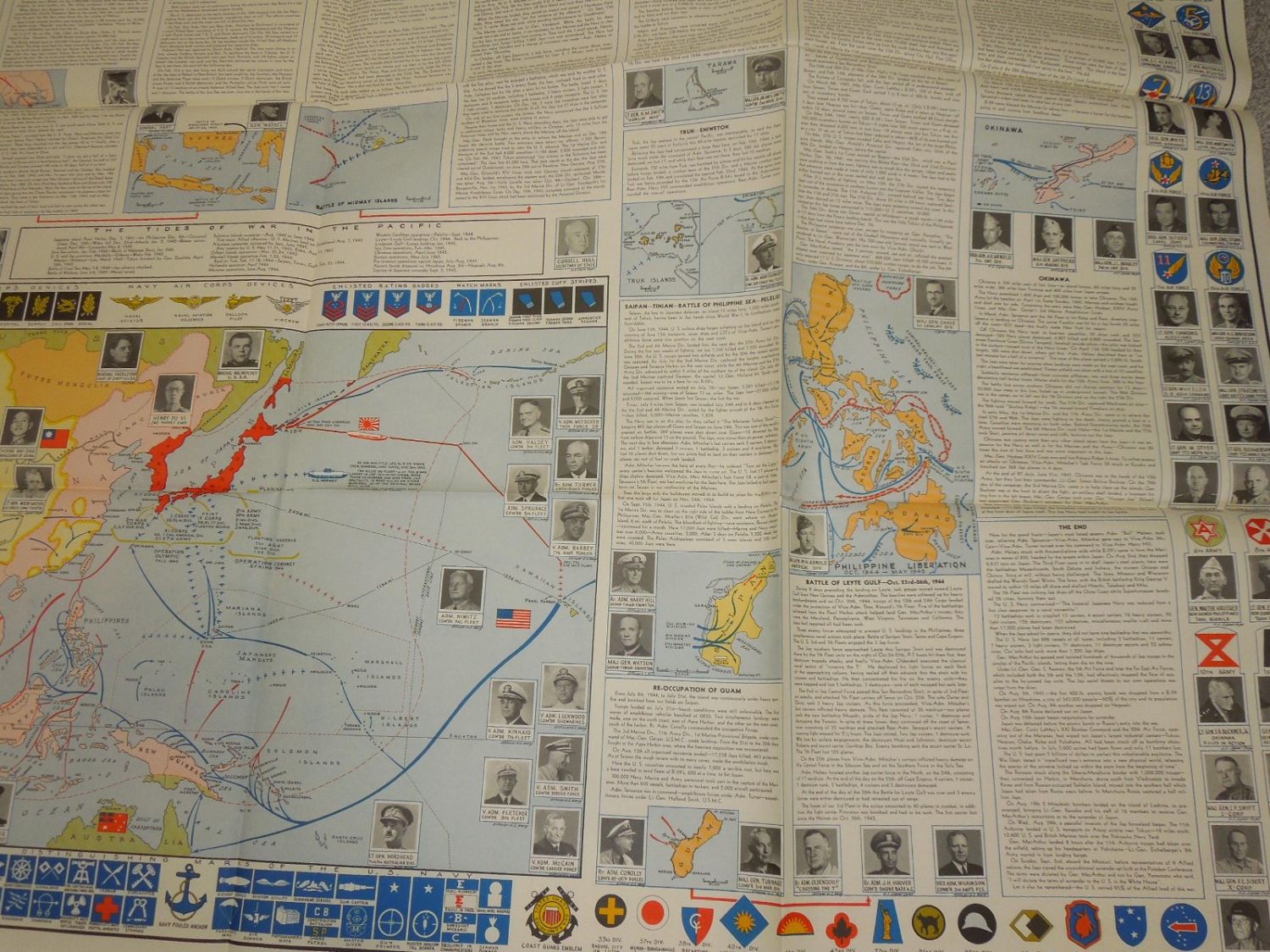 Lot 225 - WWII Factual Chart of WWII World War Two Asiatic-Pacific ...