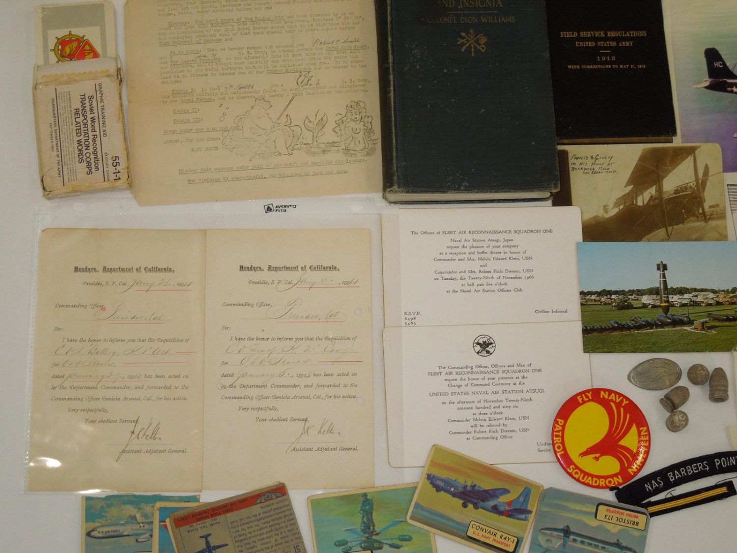 Lot 267 - WWI - Modern Military Ephemera Aviation Navy Army Documents ...