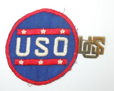 Lot 290 - WWII USO Patch & Sterling Pin United Service Organization ...