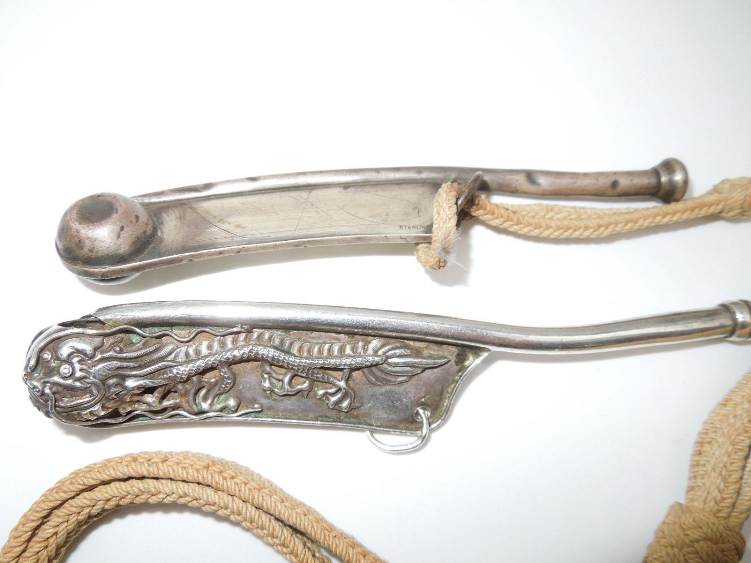 Lot 342 - WWII USN Navy Bosun Boatswain Call Pipe Whistles Lot Sterling ...