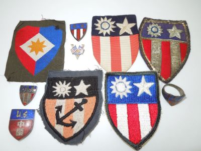 Lot 381 - WWII China Burma India CBI US Patches & Pins Ring | CNY Militaria