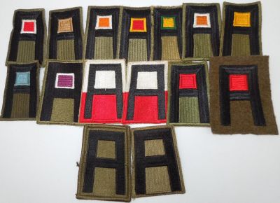 Lot 402 - WWII - 50s US First 1st Army Patches & Inserts | CNY Militaria