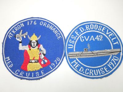 Lot 517 - 2 USN Navy 1970 Theater Made Vietnam Ship Patches ATKRON ...