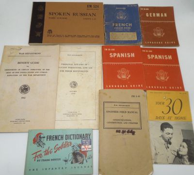 Lot 552 - WWII US Military Language Guides & Booklets Lot Russian ...